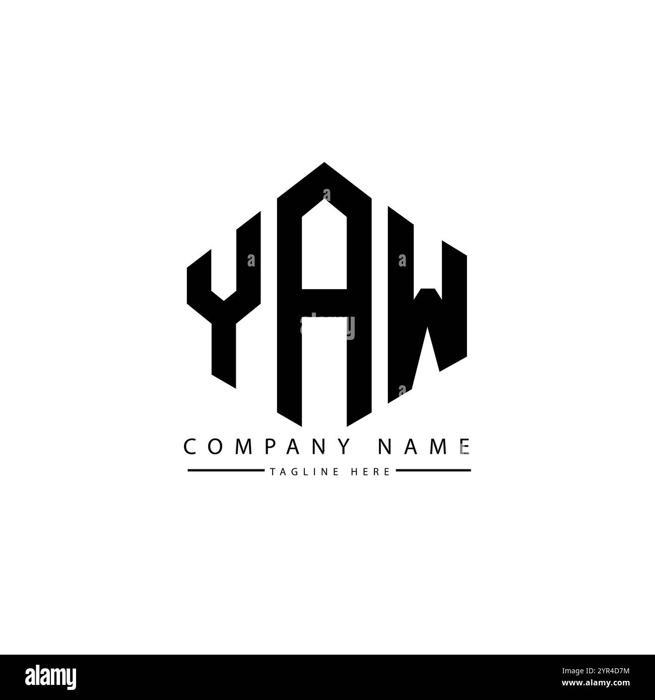 YAW letter logo design with polygon shape. YAW polygon and cube shape ...