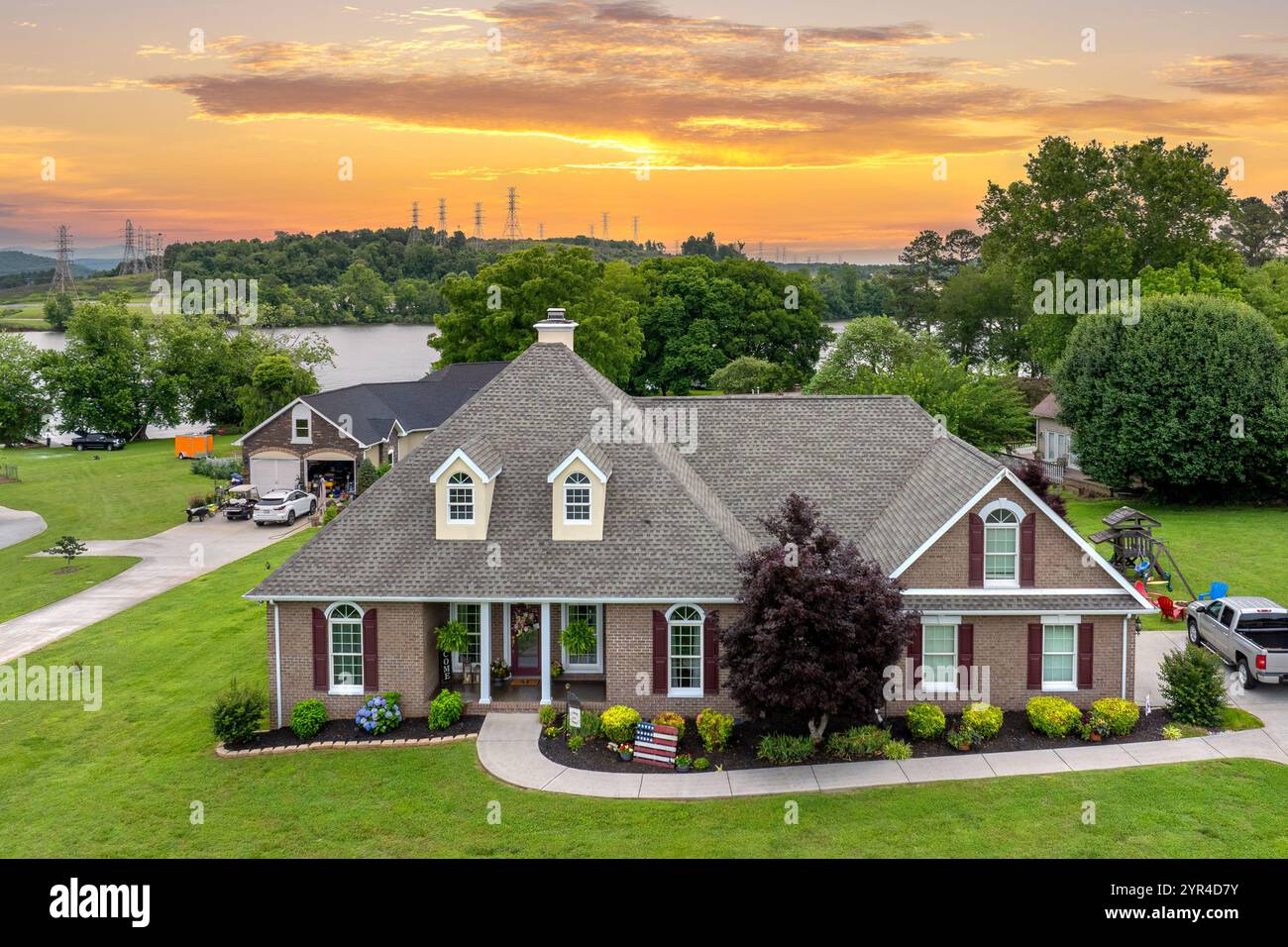 Residential neighborhood in Kingston, Tennessee with suburban houses ...