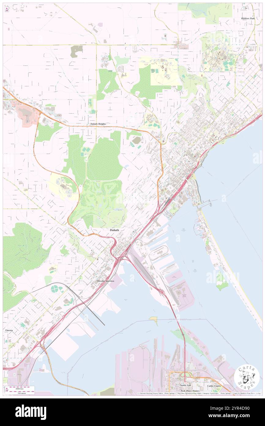 Vintage map of duluth Cut Out Stock Images & Pictures - Alamy