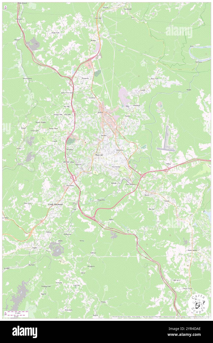 Map of beckley west virginia Cut Out Stock Images & Pictures - Alamy