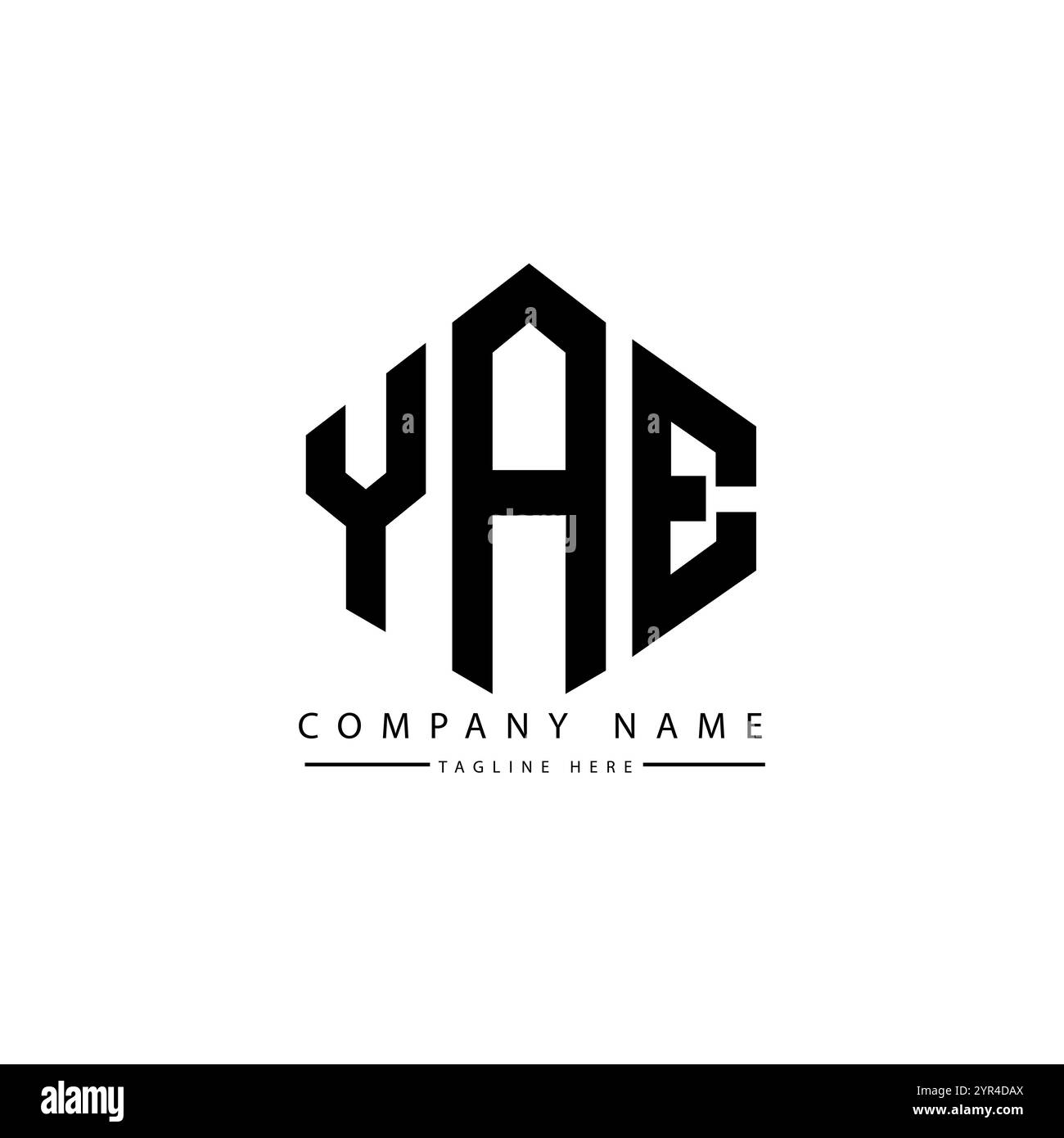 YAE letter logo design with polygon shape. YAE polygon and cube shape ...
