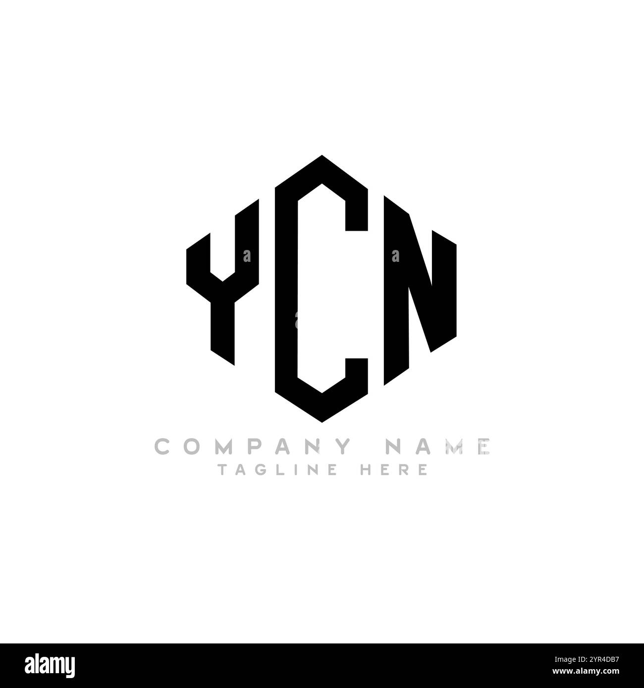 YCN letter logo design with polygon shape. YCN polygon and cube shape ...
