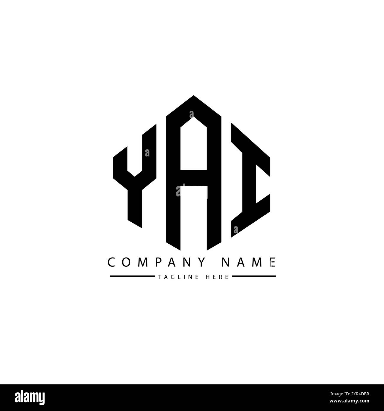 YAI letter logo design with polygon shape. YAI polygon and cube shape ...
