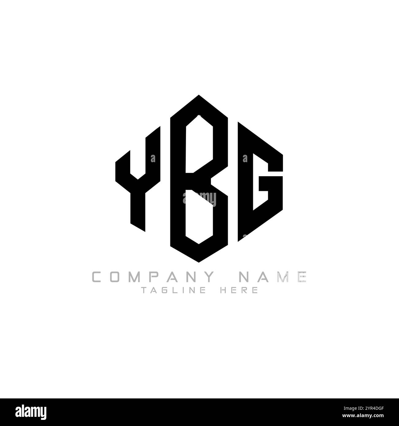 YBG letter logo design with polygon shape. YBG polygon and cube shape ...
