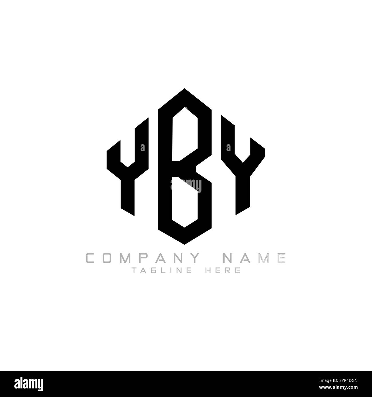 YBY letter logo design with polygon shape. YBY polygon and cube shape ...