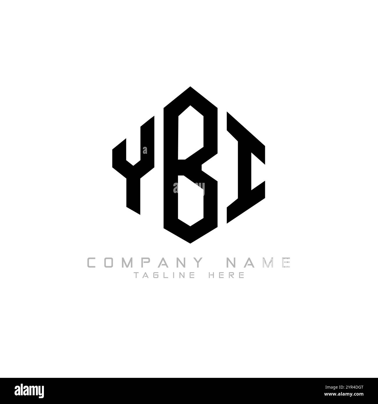 YBI letter logo design with polygon shape. YBI polygon and cube shape ...