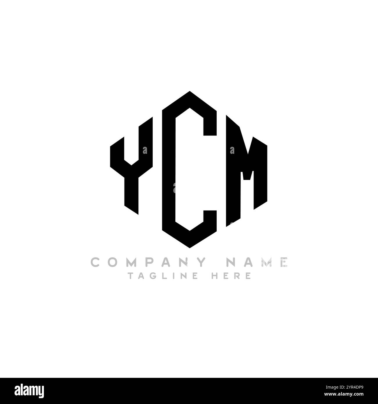 YCM letter logo design with polygon shape. YCM polygon and cube shape logo design. YCM hexagon ...