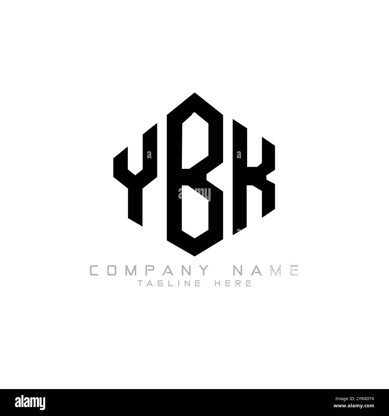 YBK letter logo design with polygon shape. YBK polygon and cube shape ...