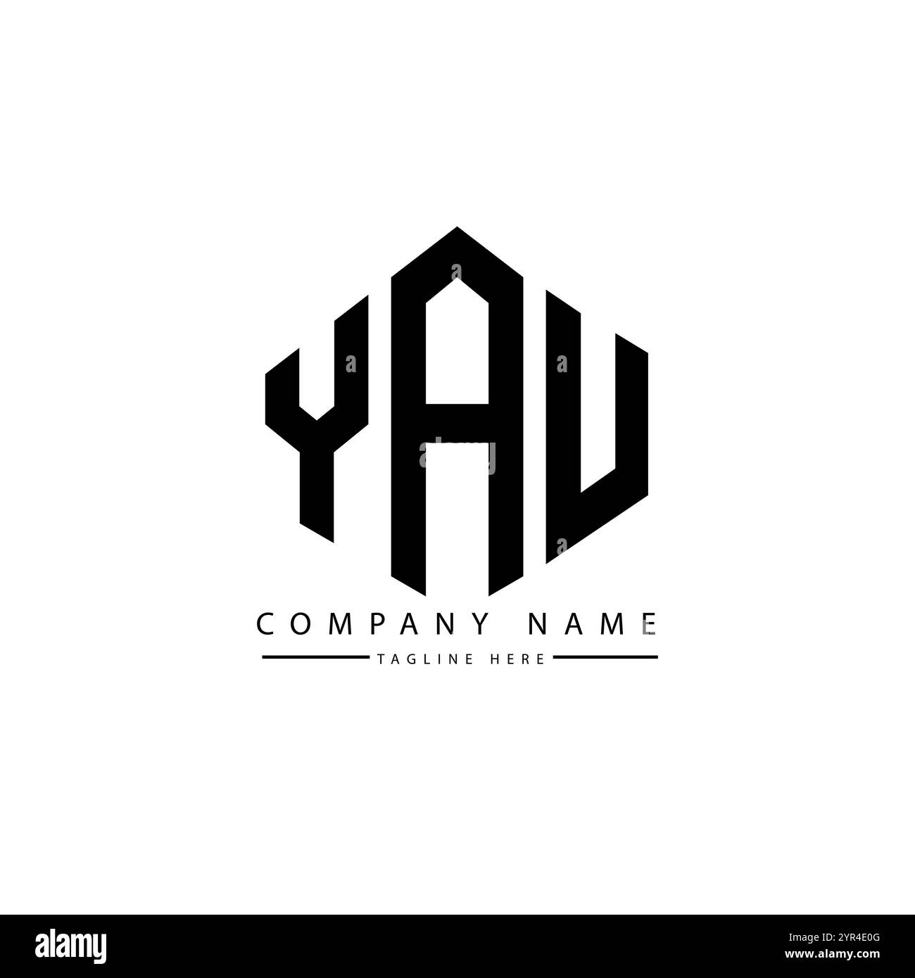 YAU letter logo design with polygon shape. YAU polygon and cube shape ...