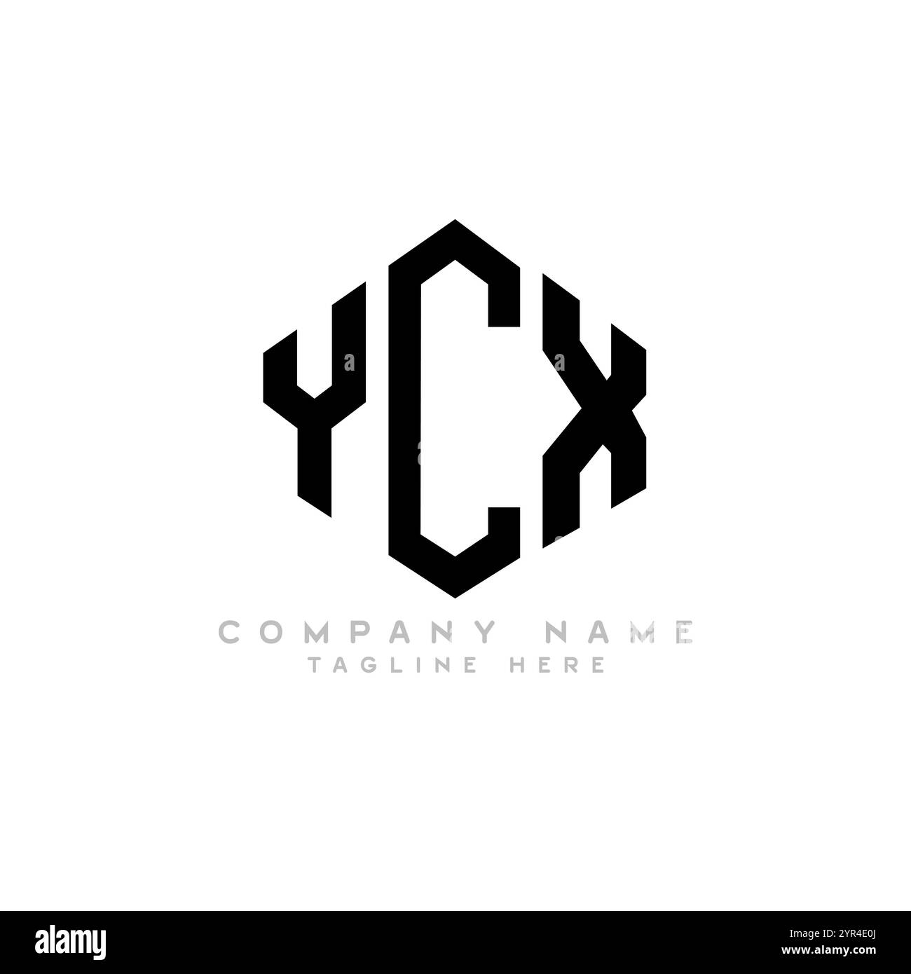 YCX letter logo design with polygon shape. YCX polygon and cube shape ...