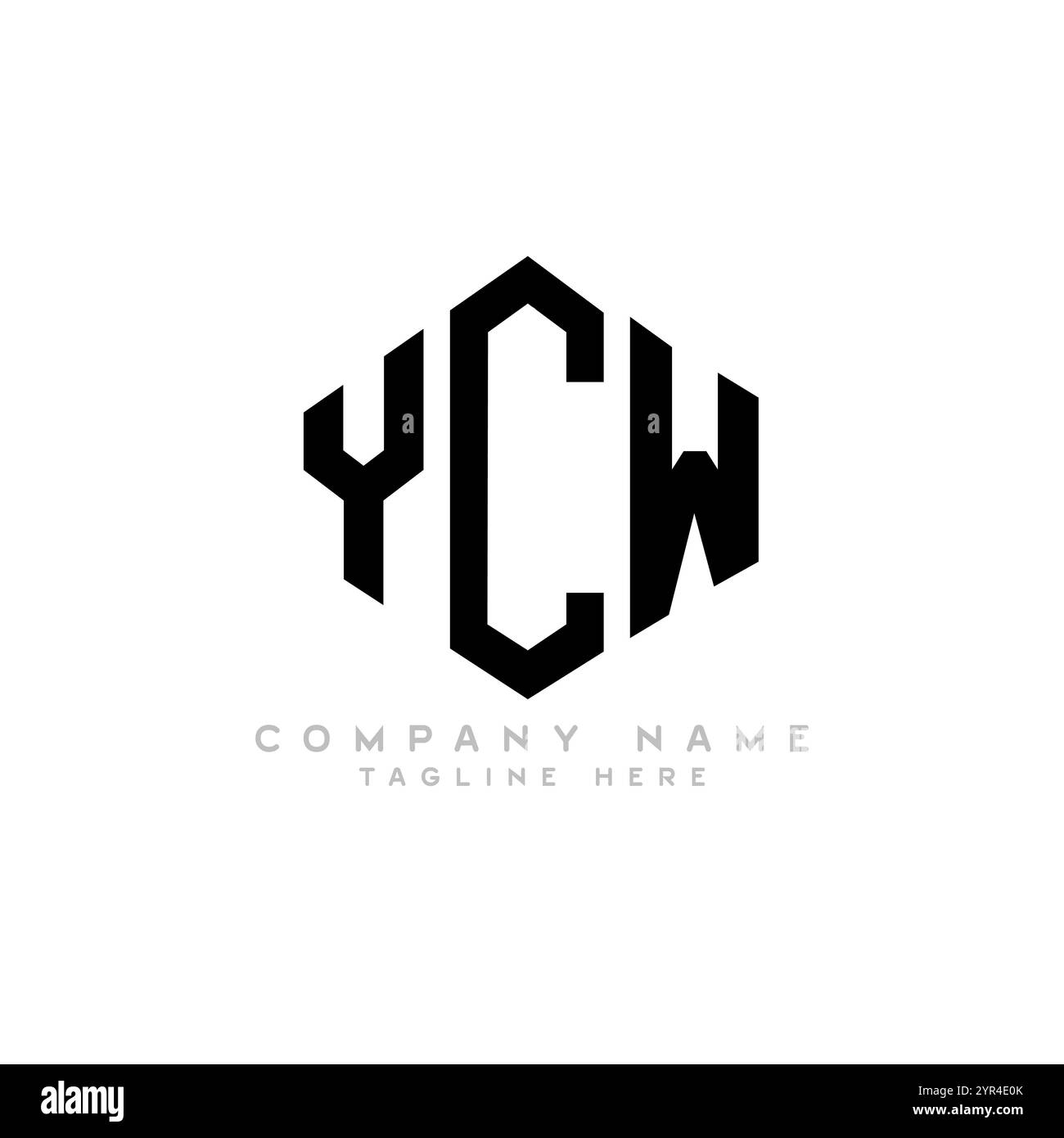 YCW letter logo design with polygon shape. YCW polygon and cube shape logo design. YCW hexagon ...