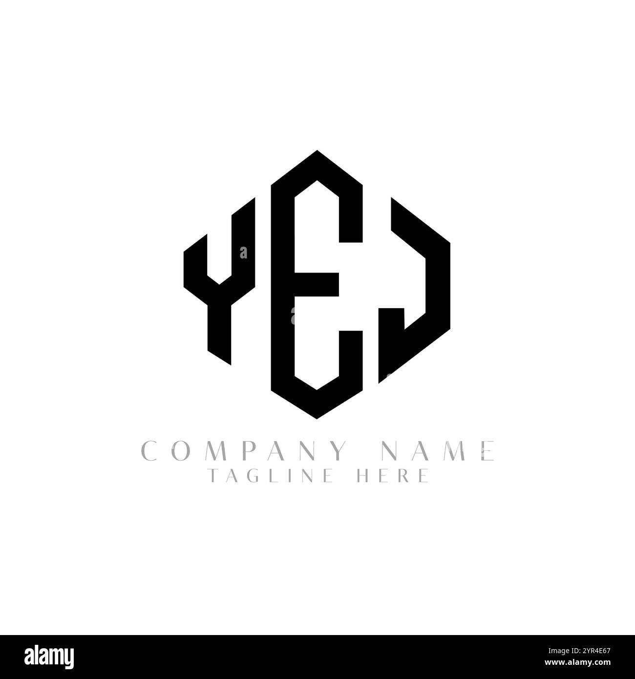 YEJ letter logo design with polygon shape. YEJ polygon and cube shape ...