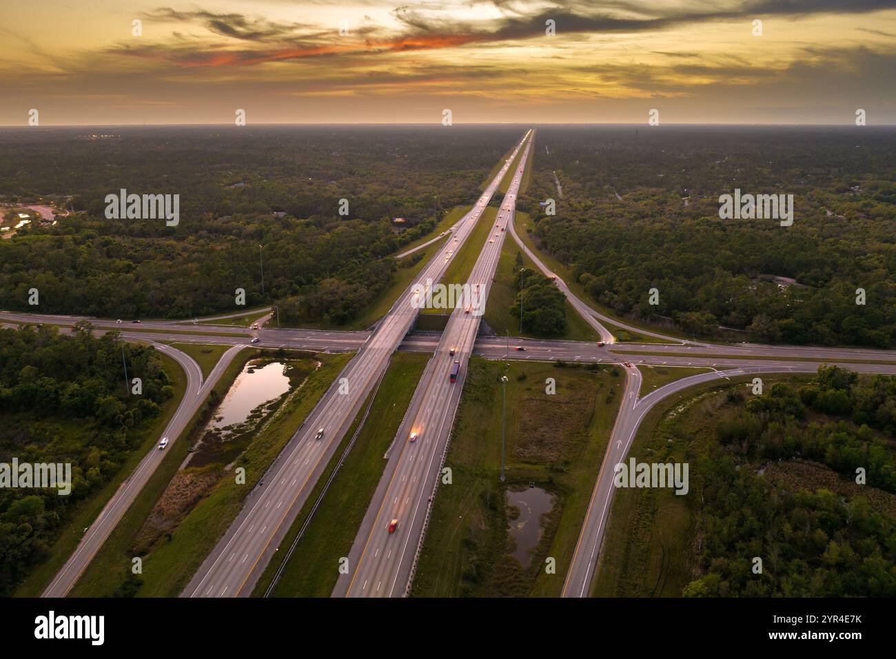 Aerial view multilane busy motorway hi-res stock photography and images ...