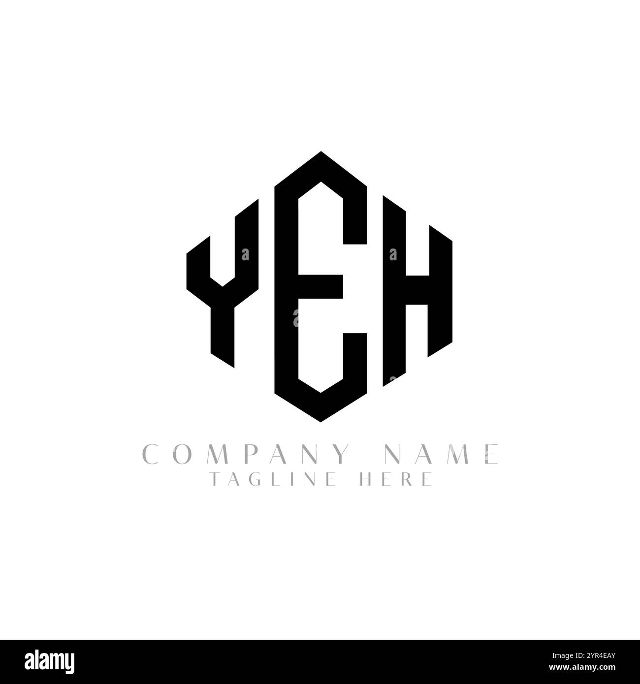 YEH letter logo design with polygon shape. YEH polygon and cube shape ...