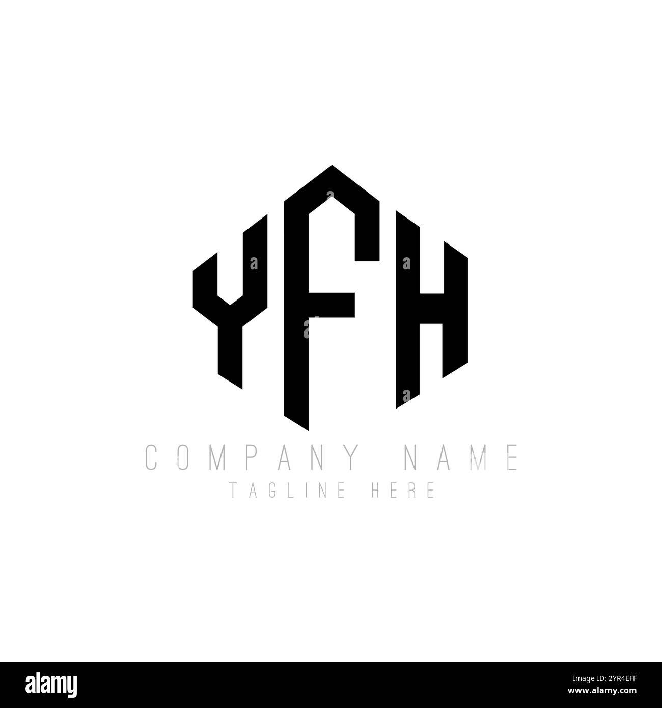 YFH letter logo design with polygon shape. YFH polygon and cube shape ...