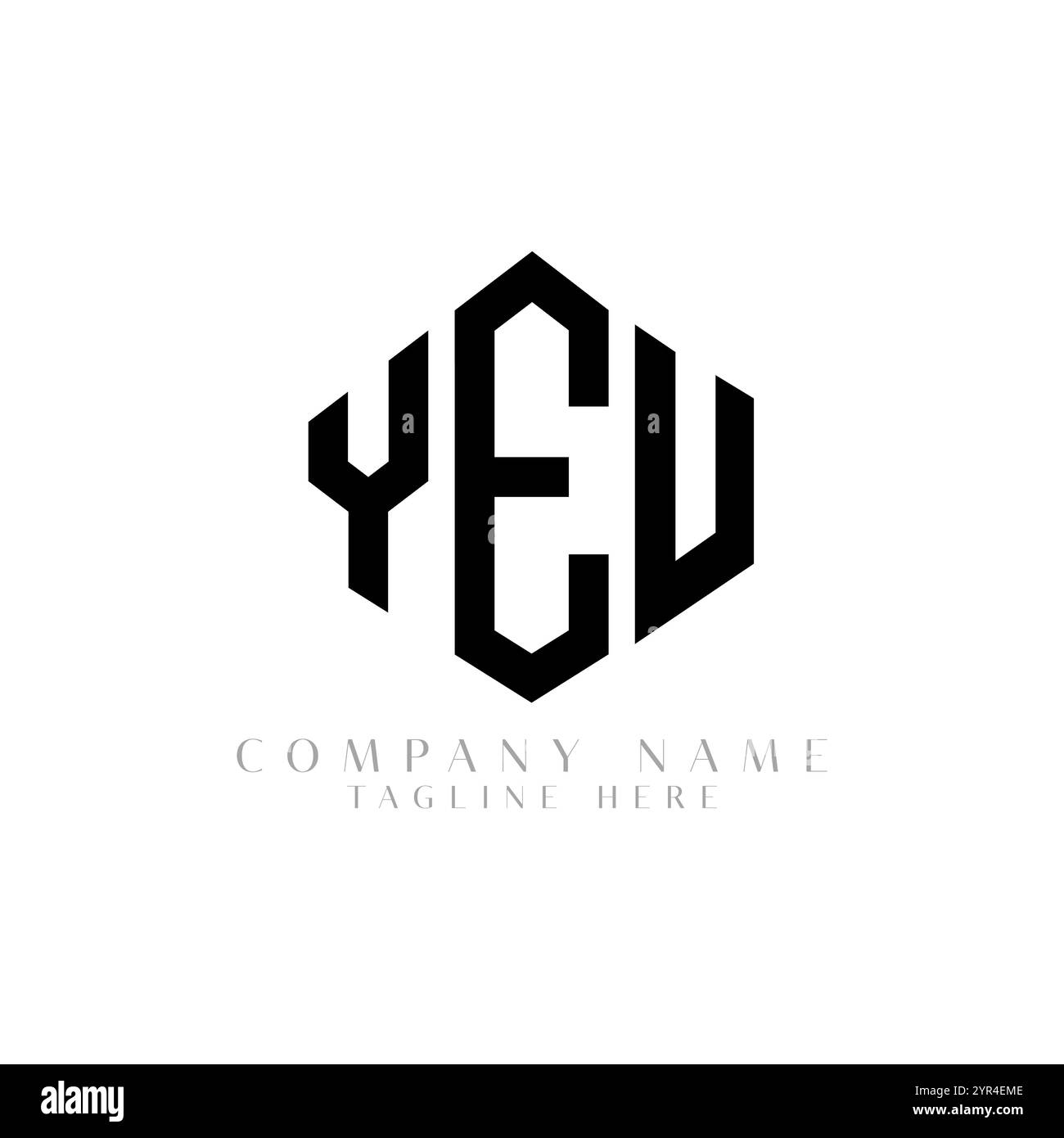 YEU letter logo design with polygon shape. YEU polygon and cube shape ...