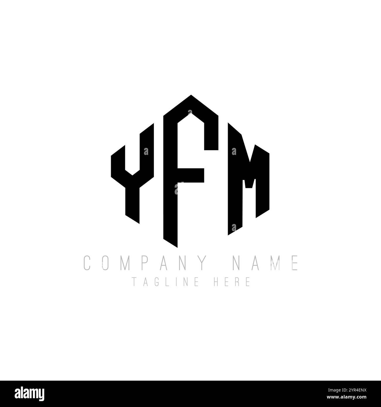 YFM letter logo design with polygon shape. YFM polygon and cube shape ...