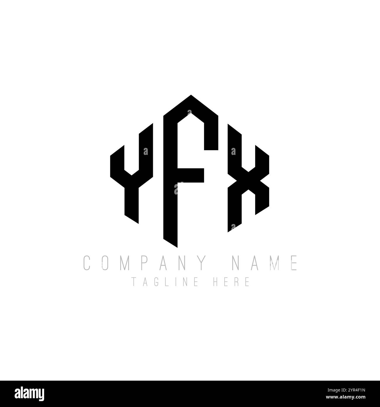 YFX letter logo design with polygon shape. YFX polygon and cube shape ...