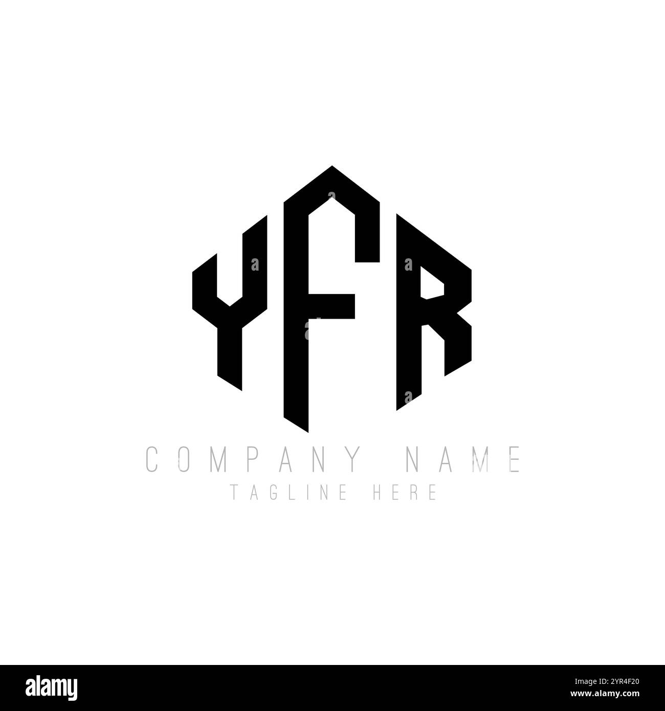 YFR letter logo design with polygon shape. YFR polygon and cube shape ...