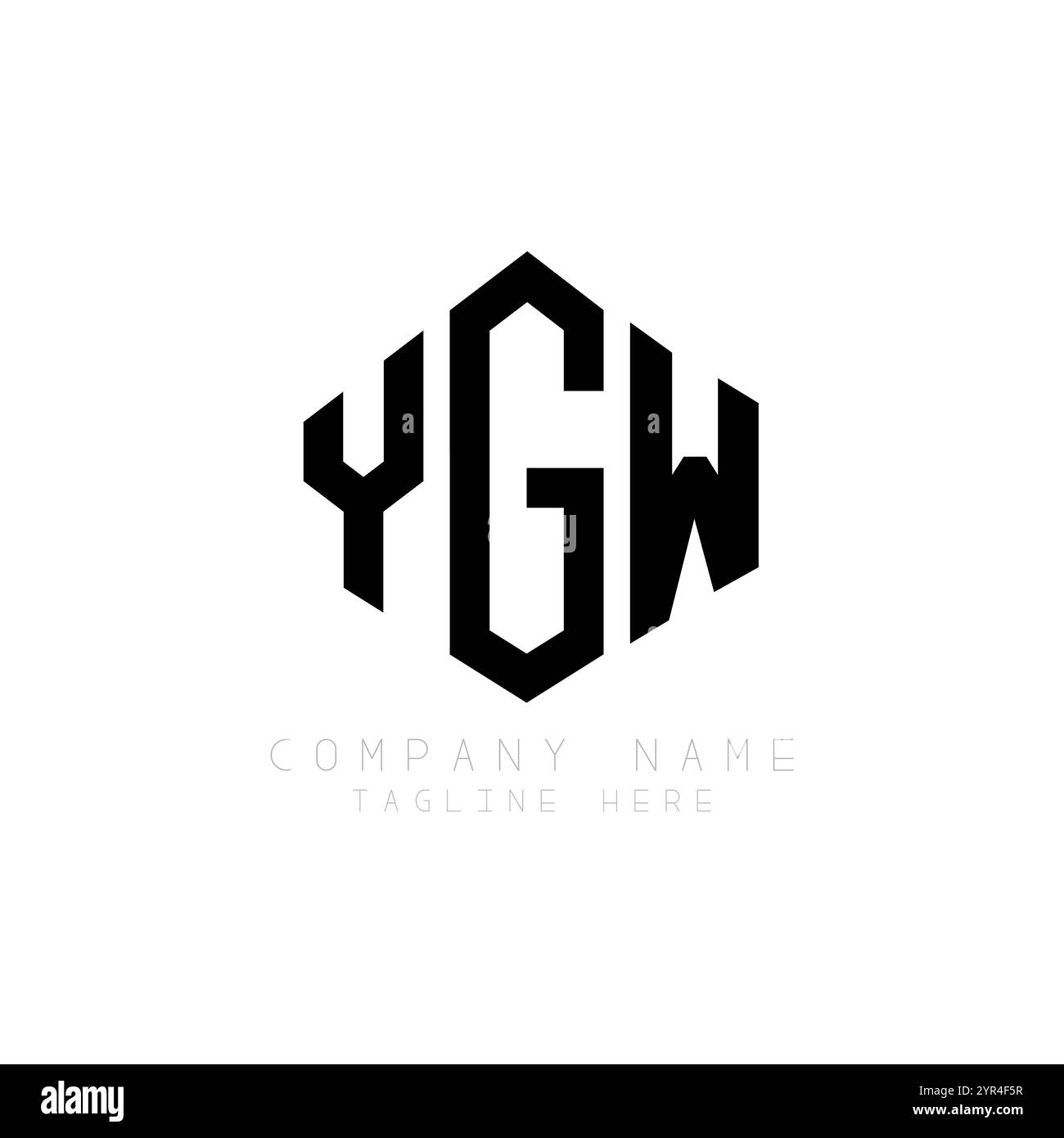 YGW letter logo design with polygon shape. YGW polygon and cube shape ...