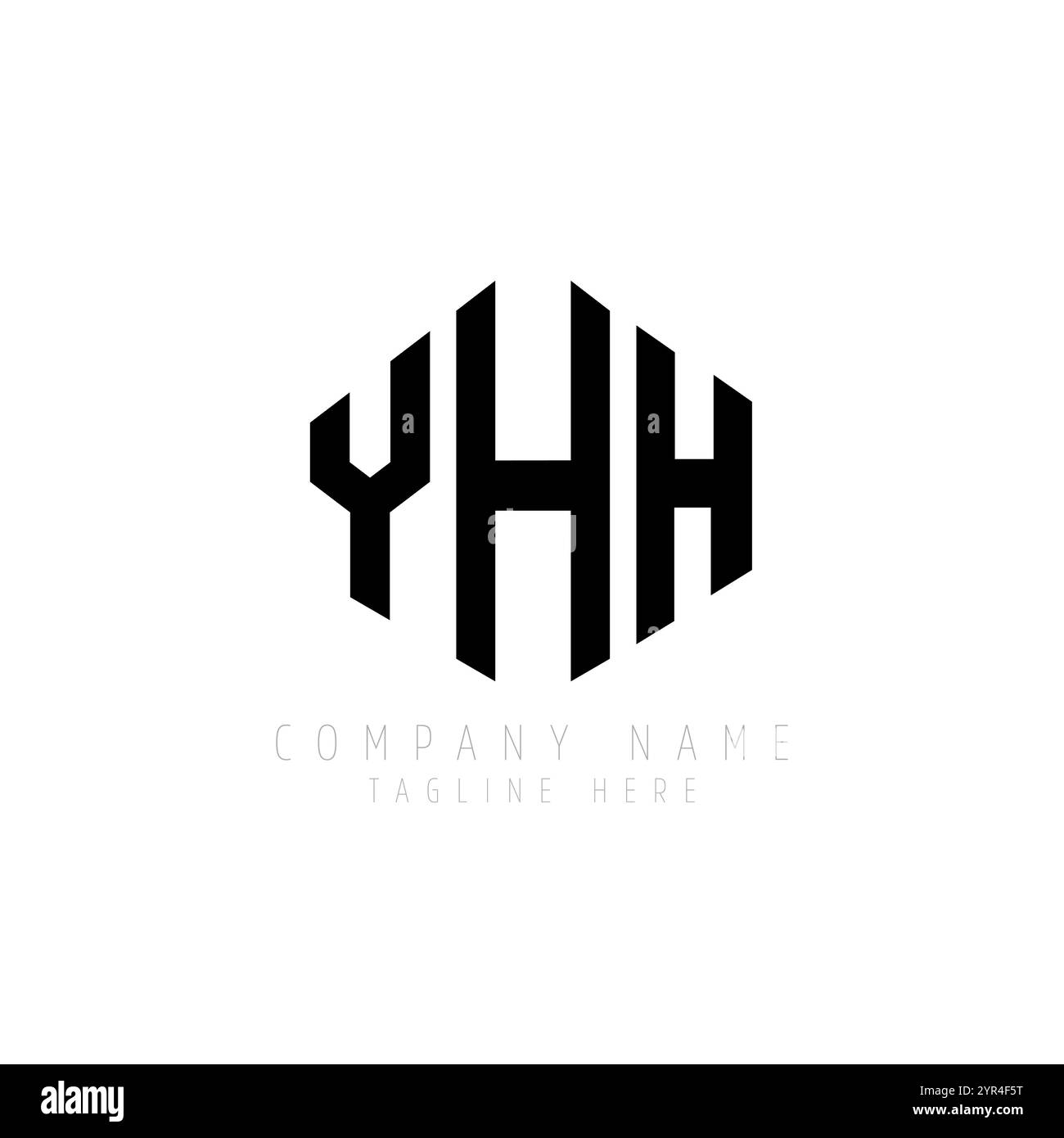 YHH letter logo design with polygon shape. YHH polygon and cube shape ...
