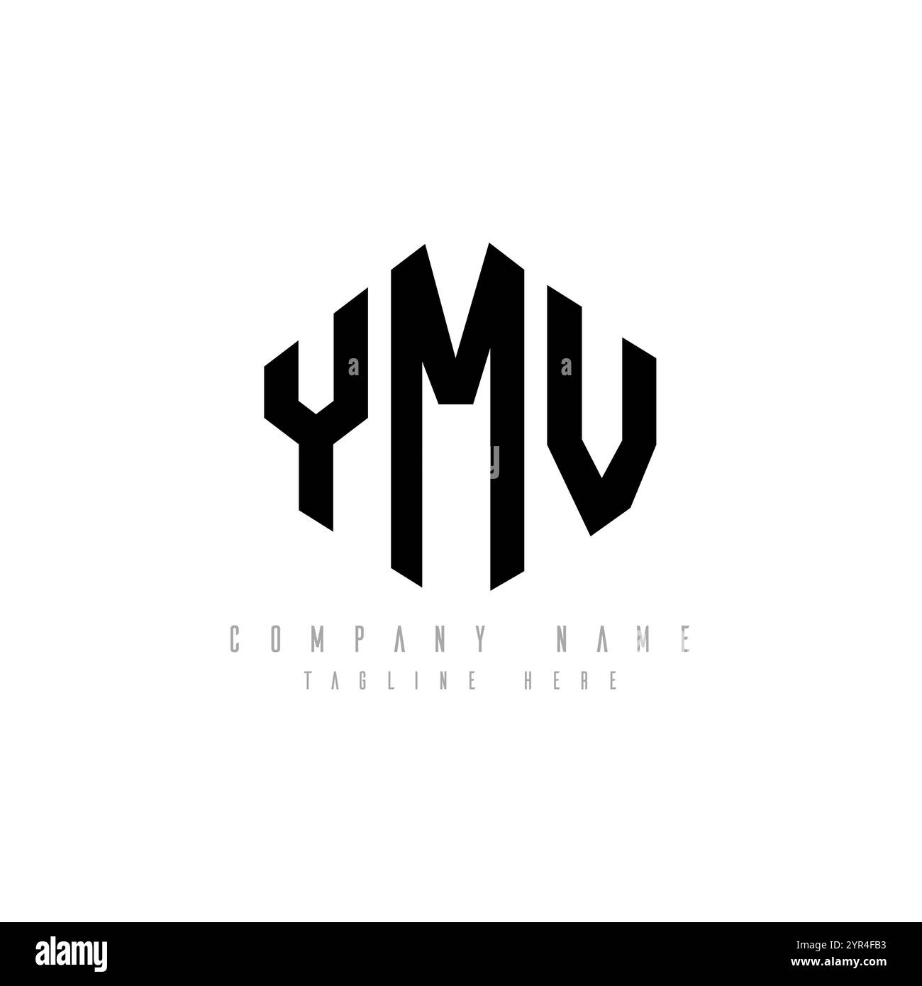 YMV letter logo design with polygon shape. YMV polygon and cube shape ...