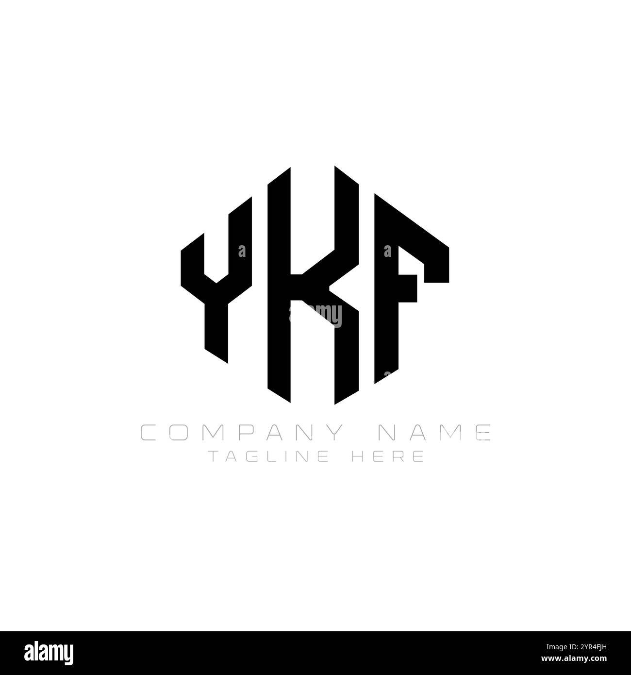 YKF letter logo design with polygon shape. YKF polygon and cube shape logo design. YKF hexagon ...