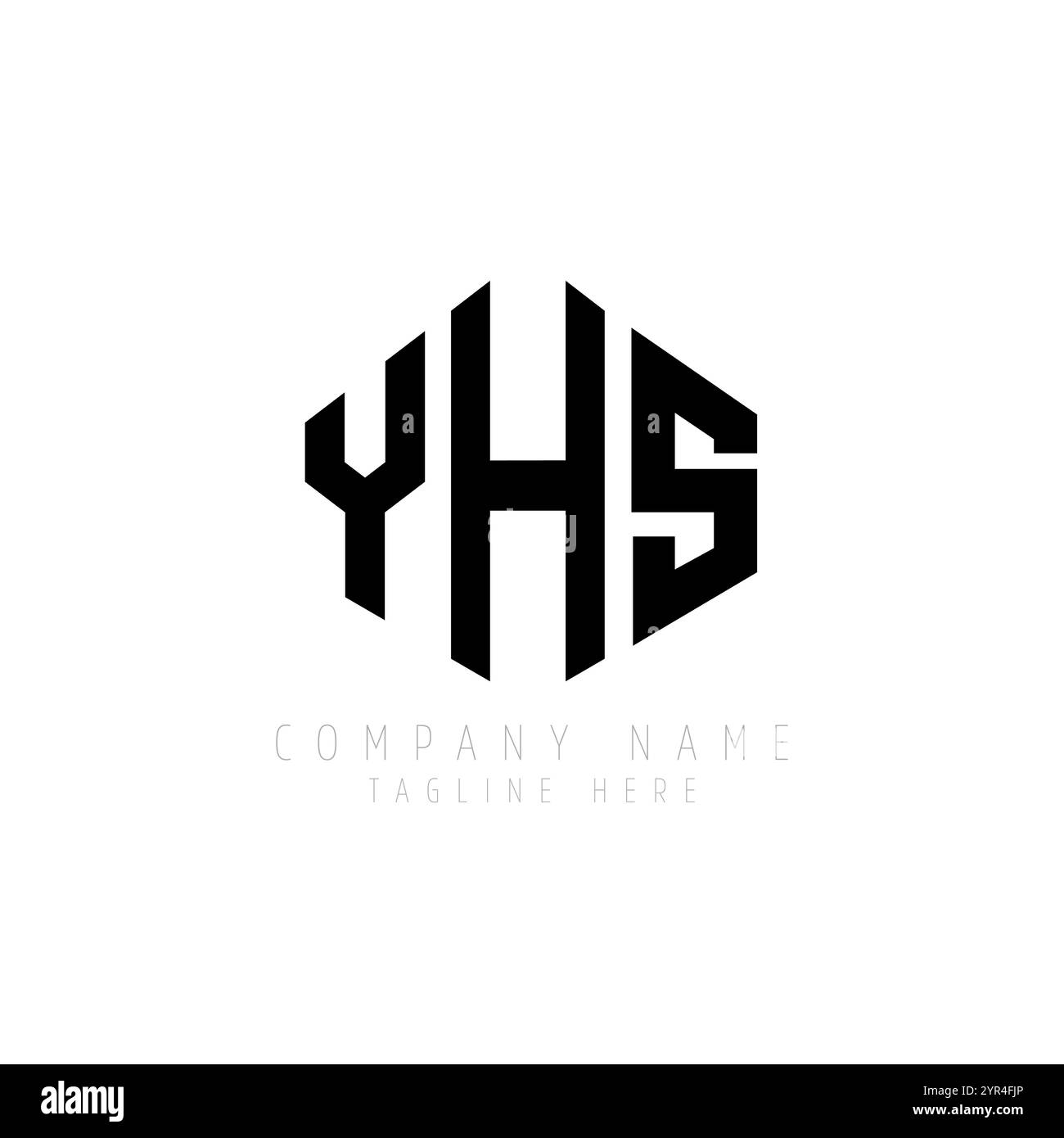 YHS letter logo design with polygon shape. YHS polygon and cube shape ...