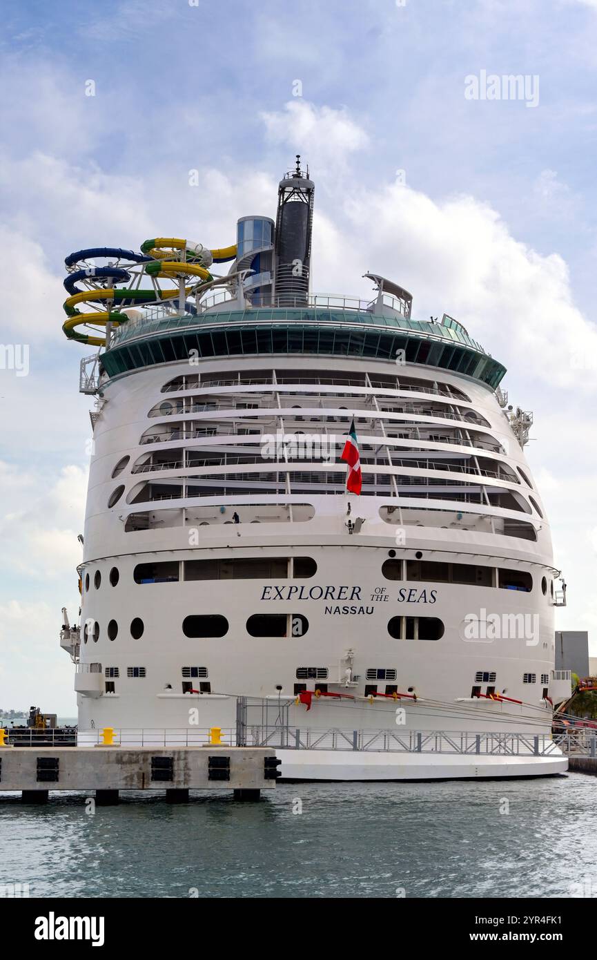 Miami, Florida, USA - 1 December 2023: Cruise ship Explorer of the Seas ...