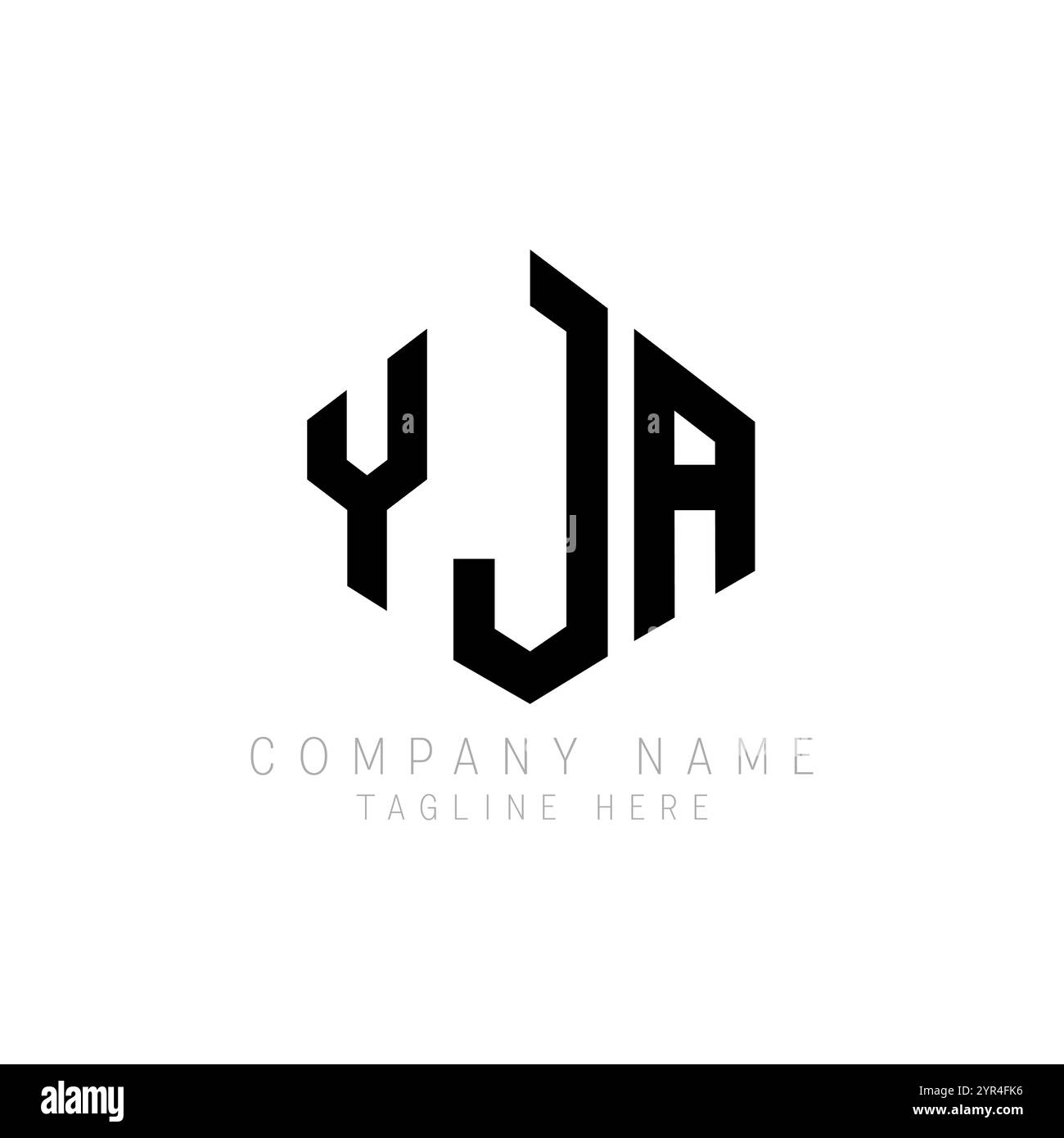 YJA letter logo design with polygon shape. YJA polygon and cube shape ...