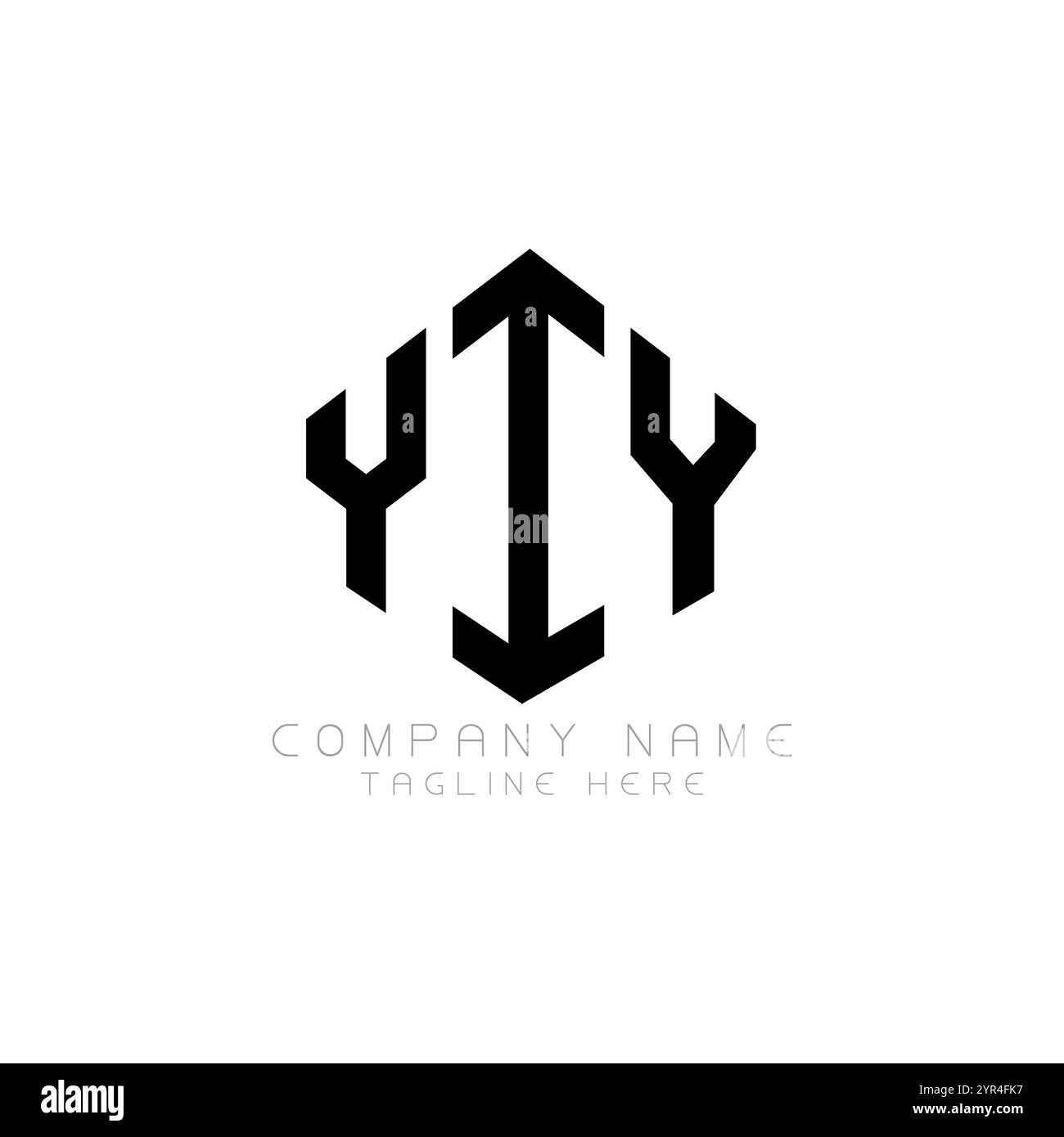 YIY letter logo design with polygon shape. YIY polygon and cube shape ...