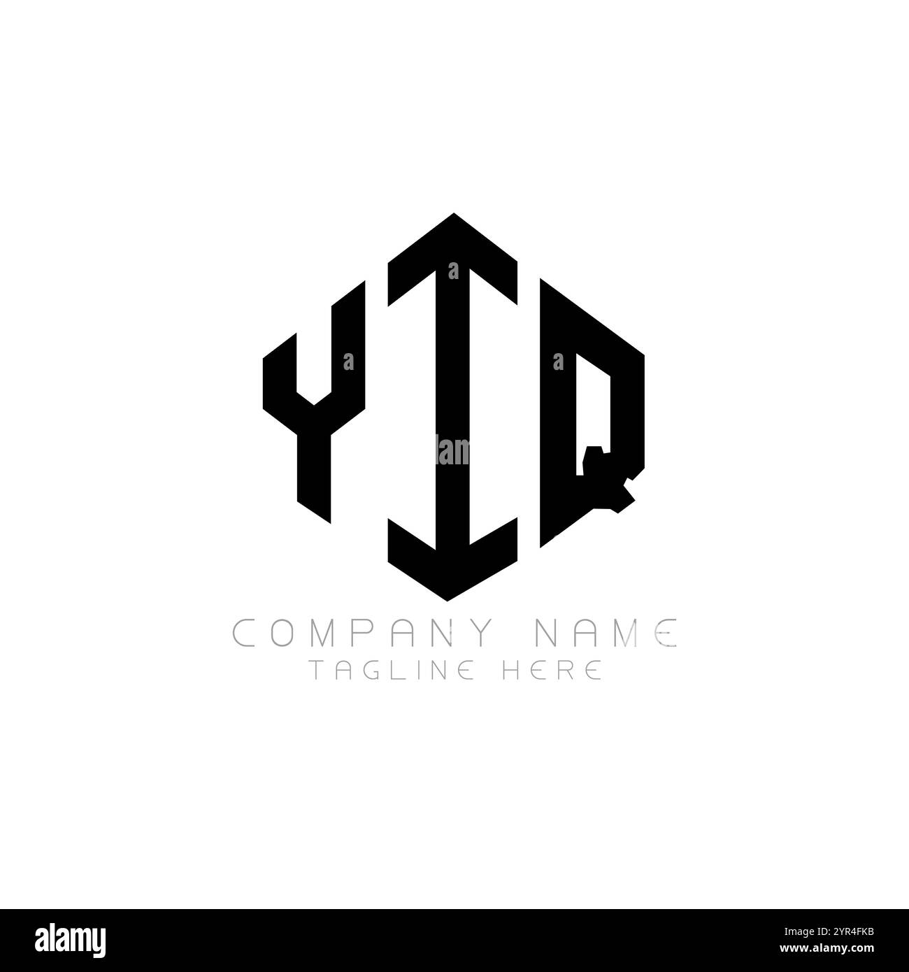 YIQ letter logo design with polygon shape. YIQ polygon and cube shape logo design. YIQ hexagon ...