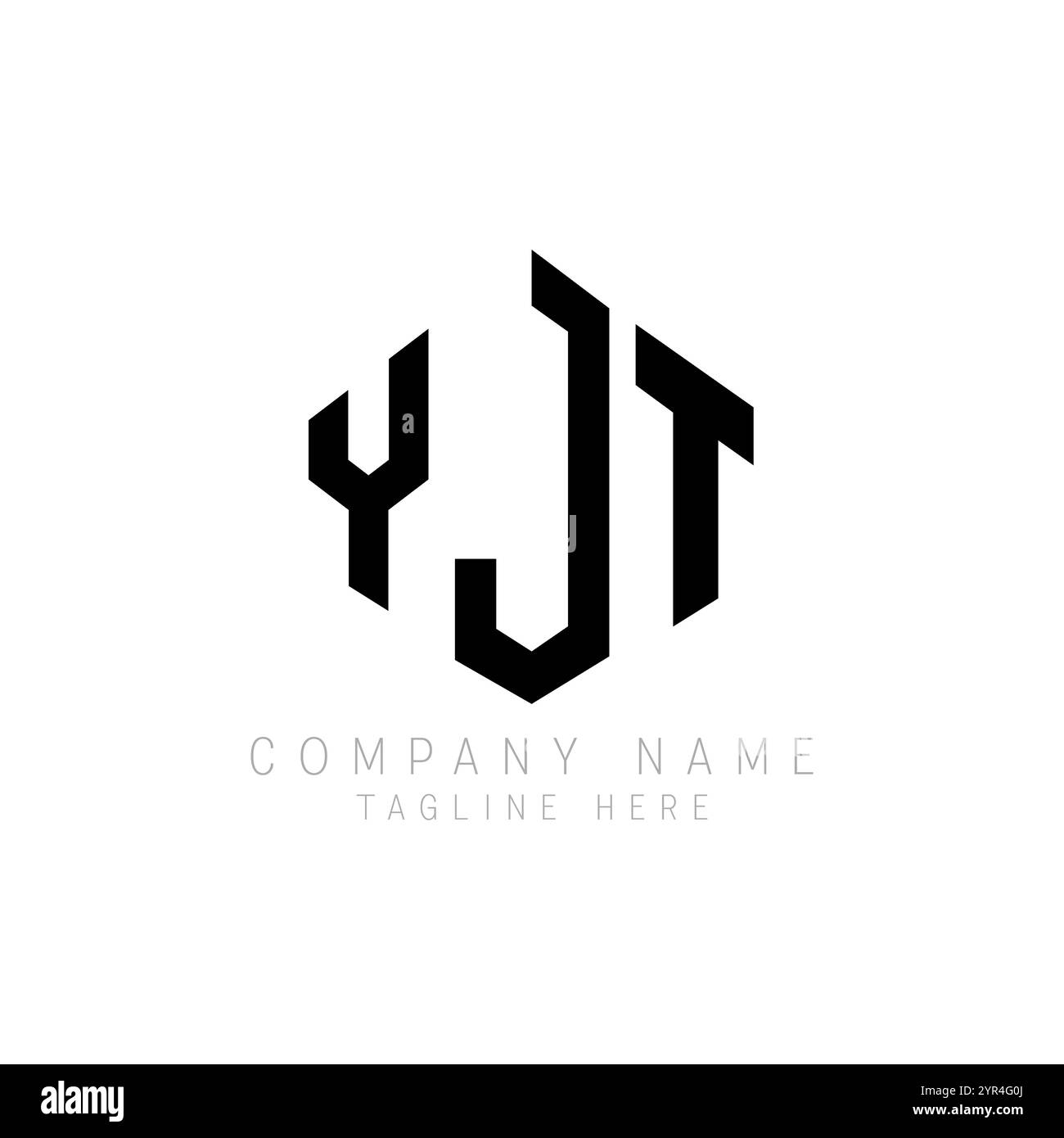 YJT letter logo design with polygon shape. YJT polygon and cube shape ...