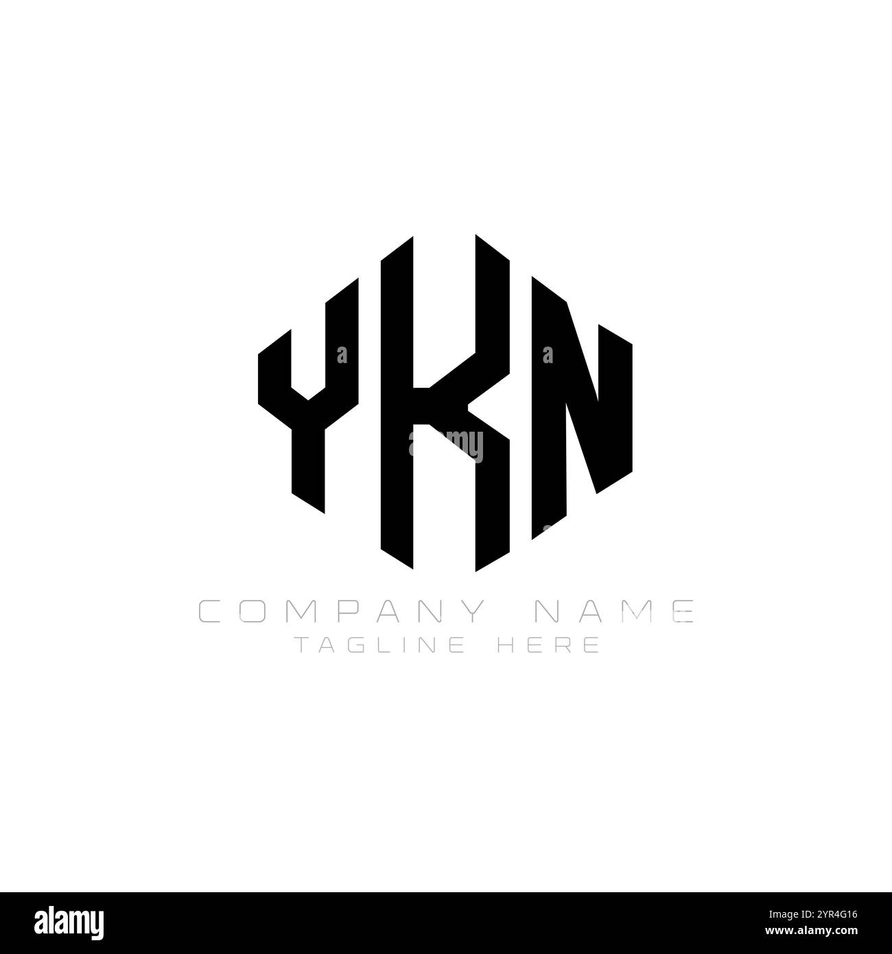 YKN letter logo design with polygon shape. YKN polygon and cube shape ...