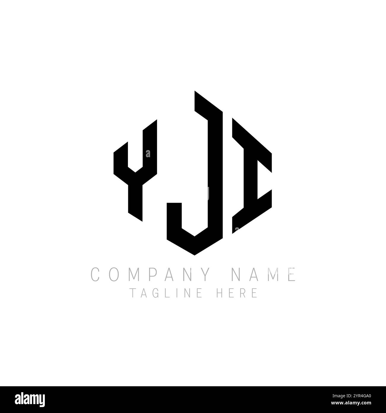 YJI letter logo design with polygon shape. YJI polygon and cube shape ...