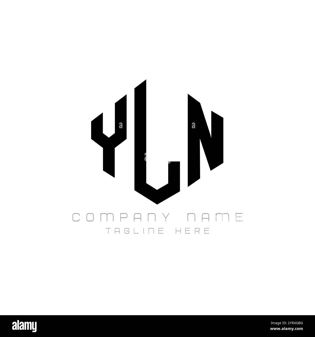 YLN letter logo design with polygon shape. YLN polygon and cube shape ...