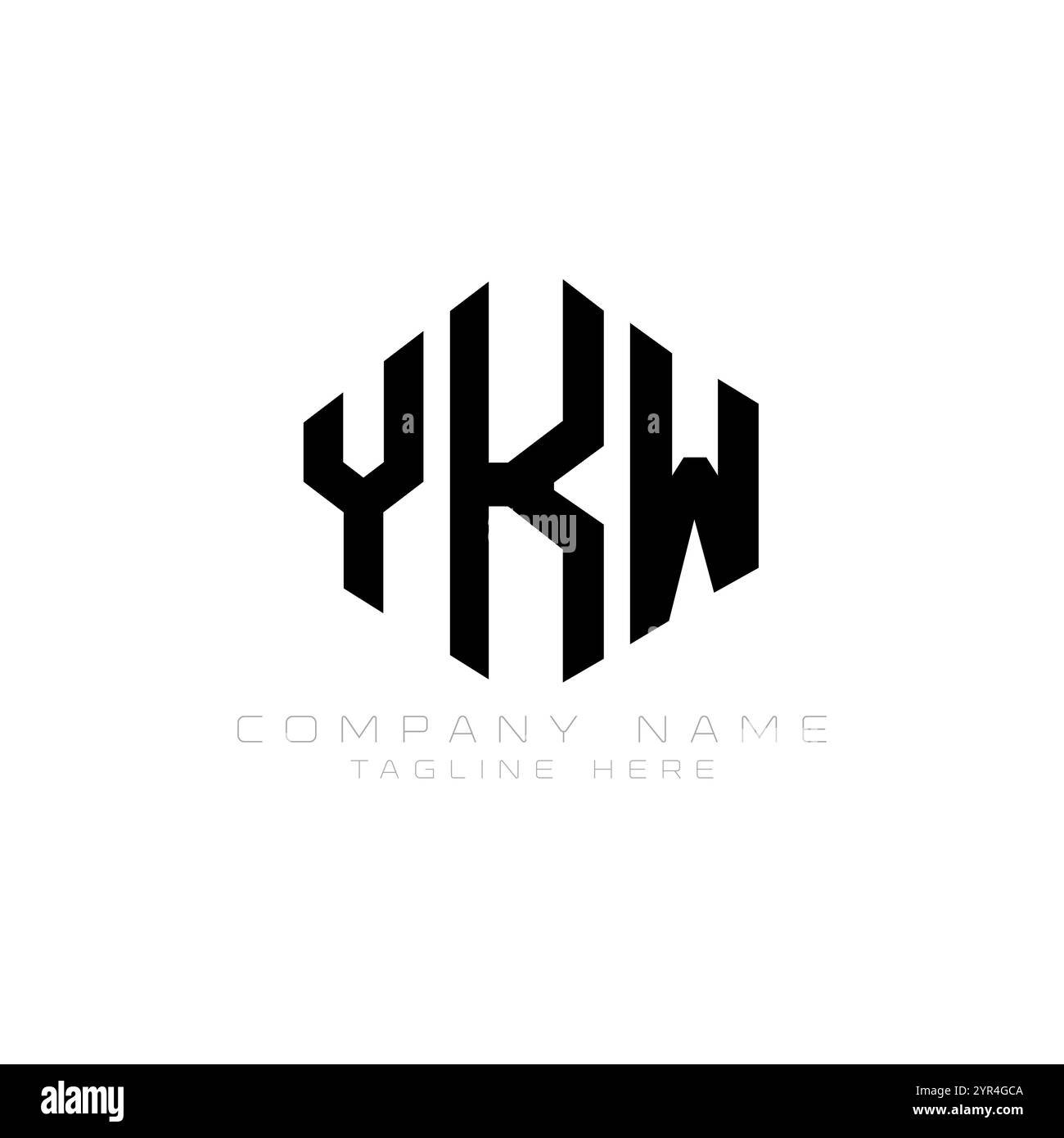 YKW letter logo design with polygon shape. YKW polygon and cube shape ...