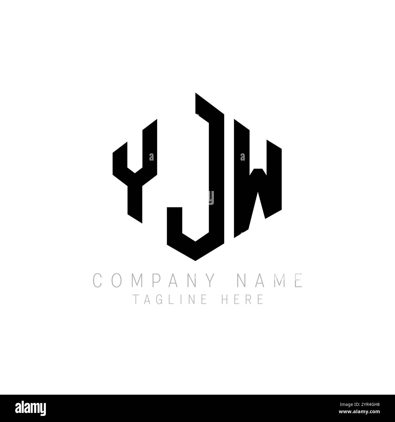 YJW letter logo design with polygon shape. YJW polygon and cube shape ...