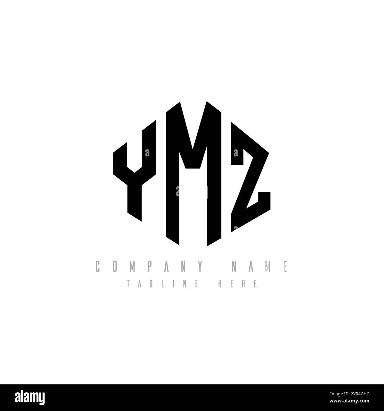 YMZ letter logo design with polygon shape. YMZ polygon and cube shape ...