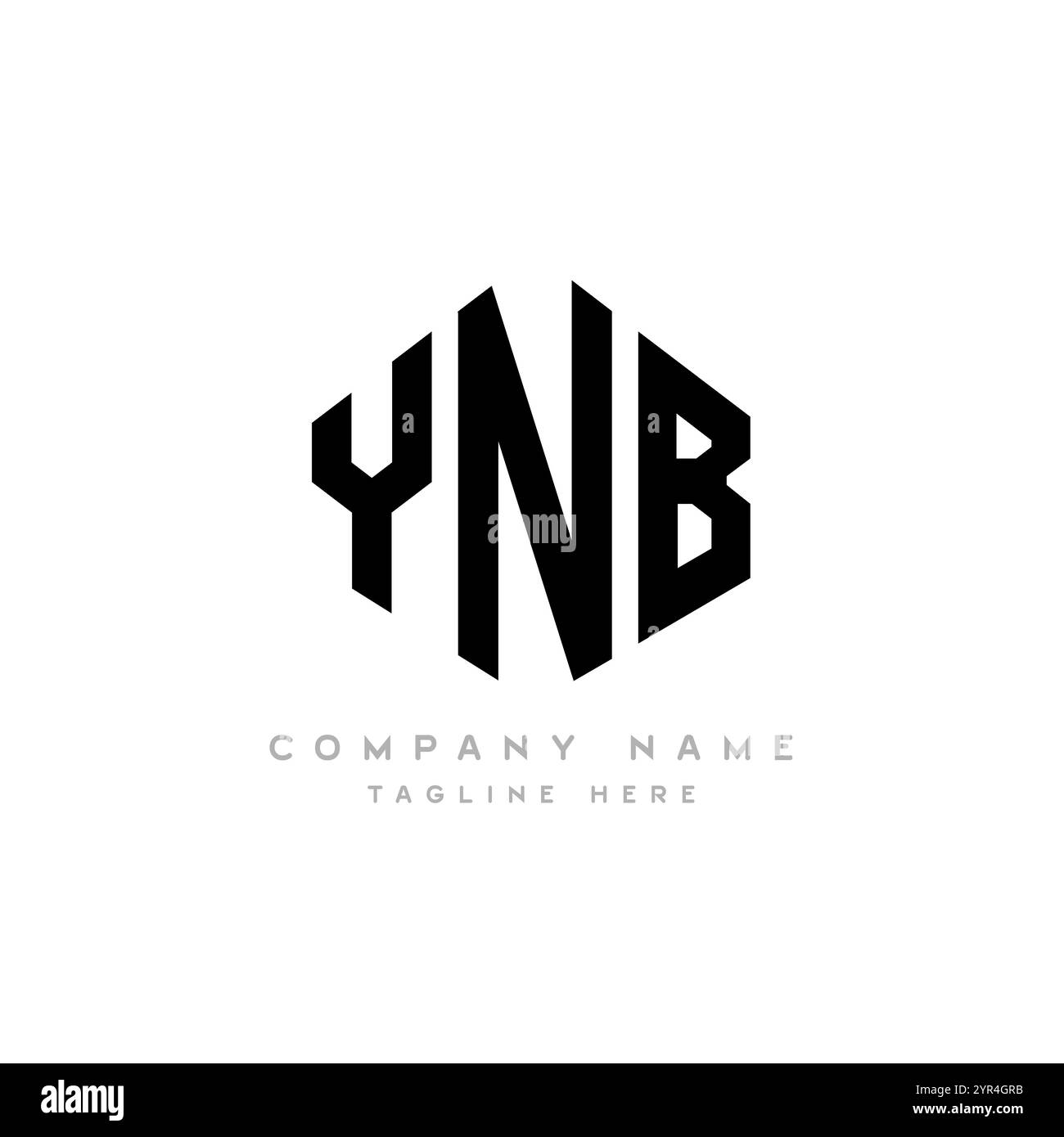 YNB letter logo design with polygon shape. YNB polygon and cube shape logo design. YNB hexagon ...