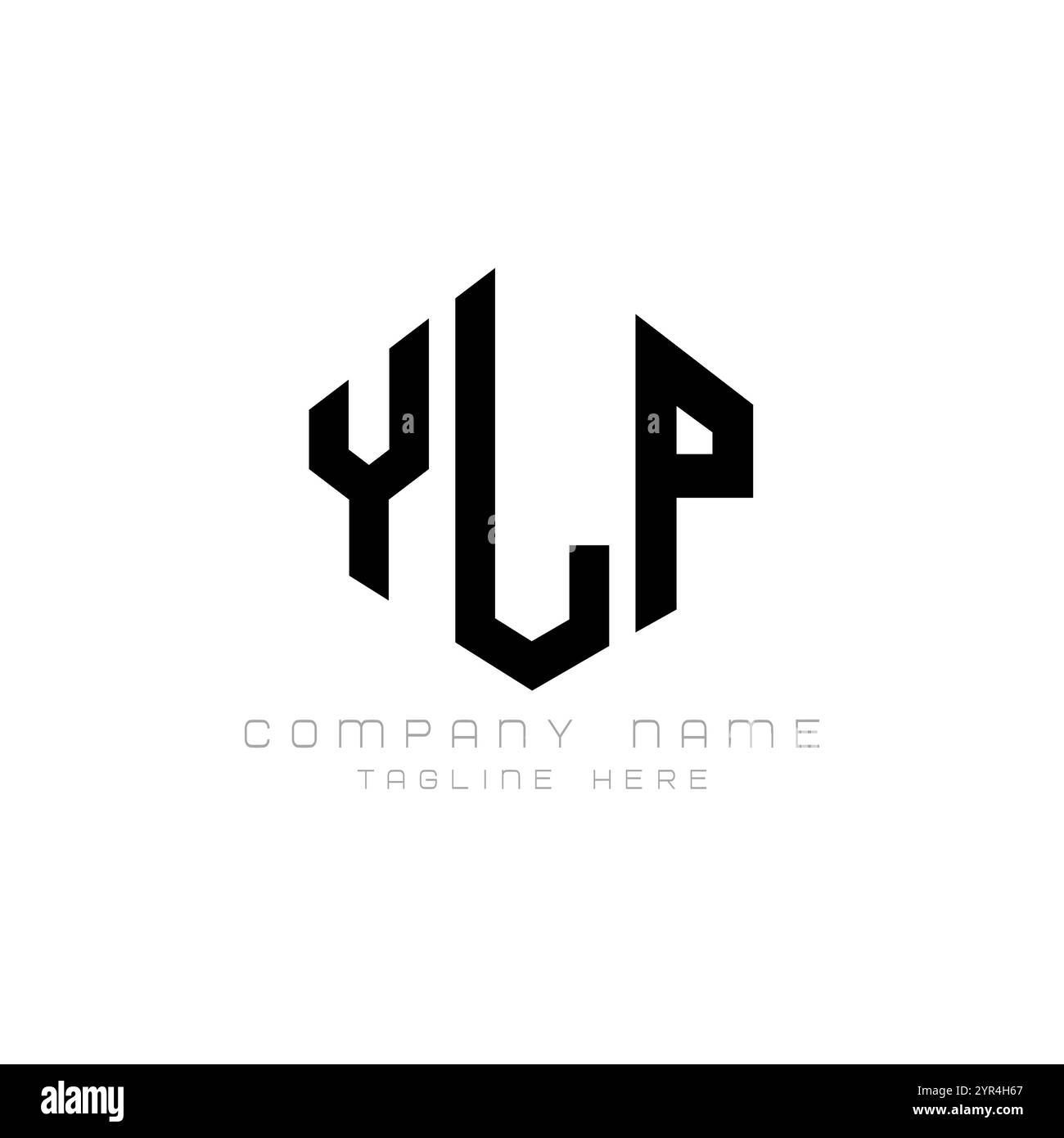 YLP letter logo design with polygon shape. YLP polygon and cube shape ...