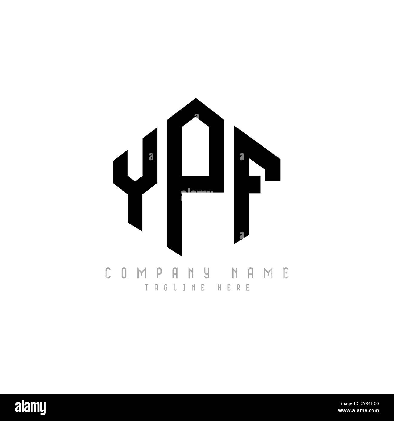 YPF letter logo design with polygon shape. YPF polygon and cube shape ...