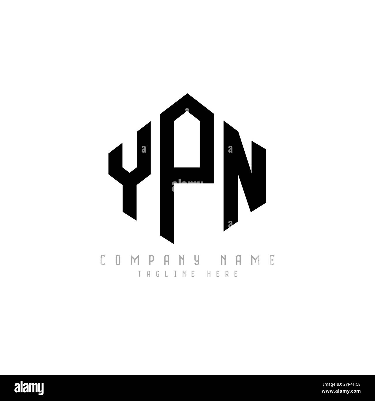YPN letter logo design with polygon shape. YPN polygon and cube shape ...