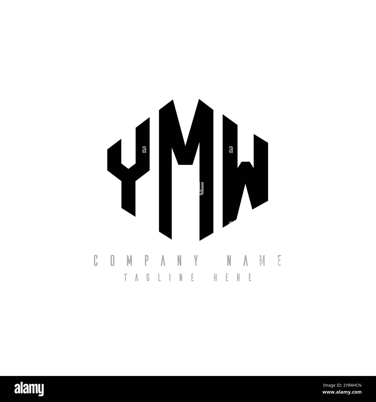 YMW letter logo design with polygon shape. YMW polygon and cube shape ...