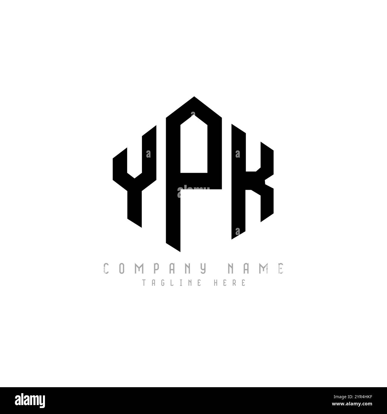 YPK letter logo design with polygon shape. YPK polygon and cube shape ...
