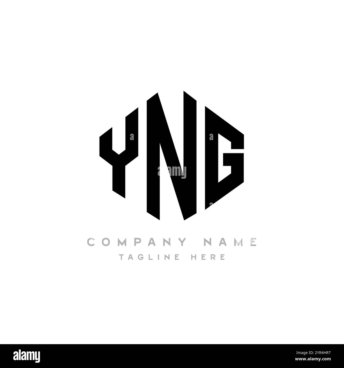 YNG letter logo design with polygon shape. YNG polygon and cube shape ...