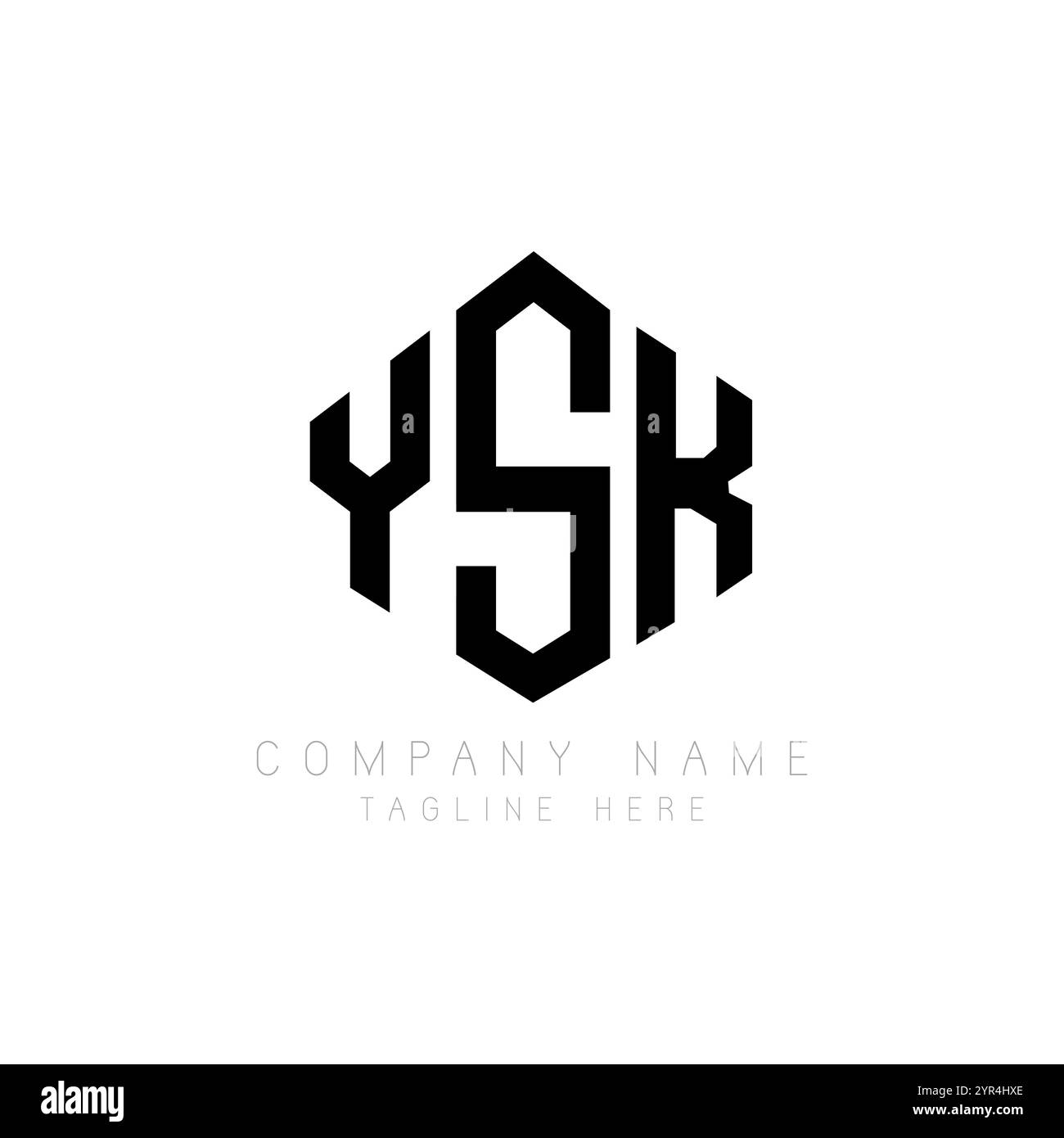 YSK letter logo design with polygon shape. YSK polygon and cube shape ...