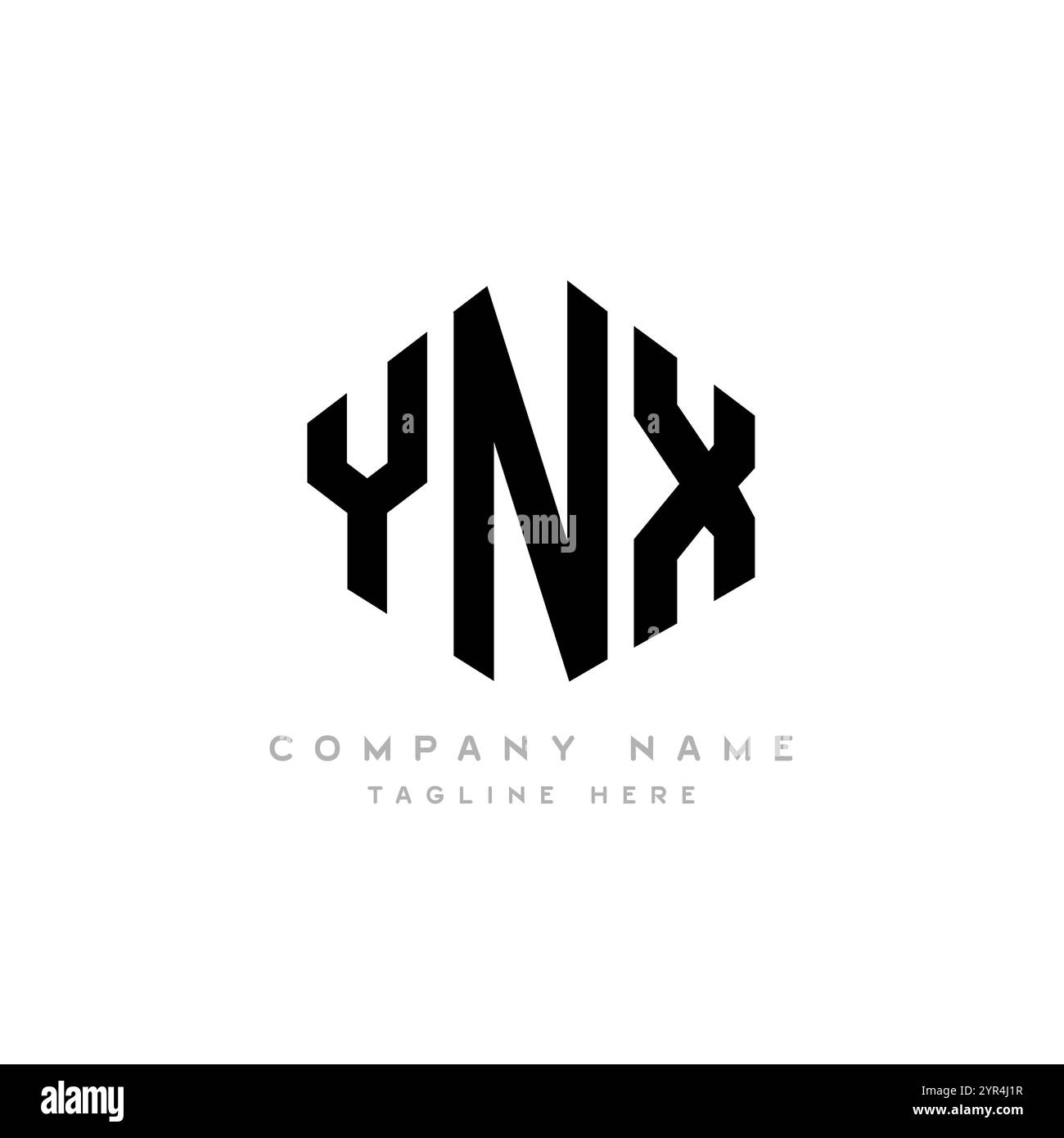 YNX letter logo design with polygon shape. YNX polygon and cube shape ...