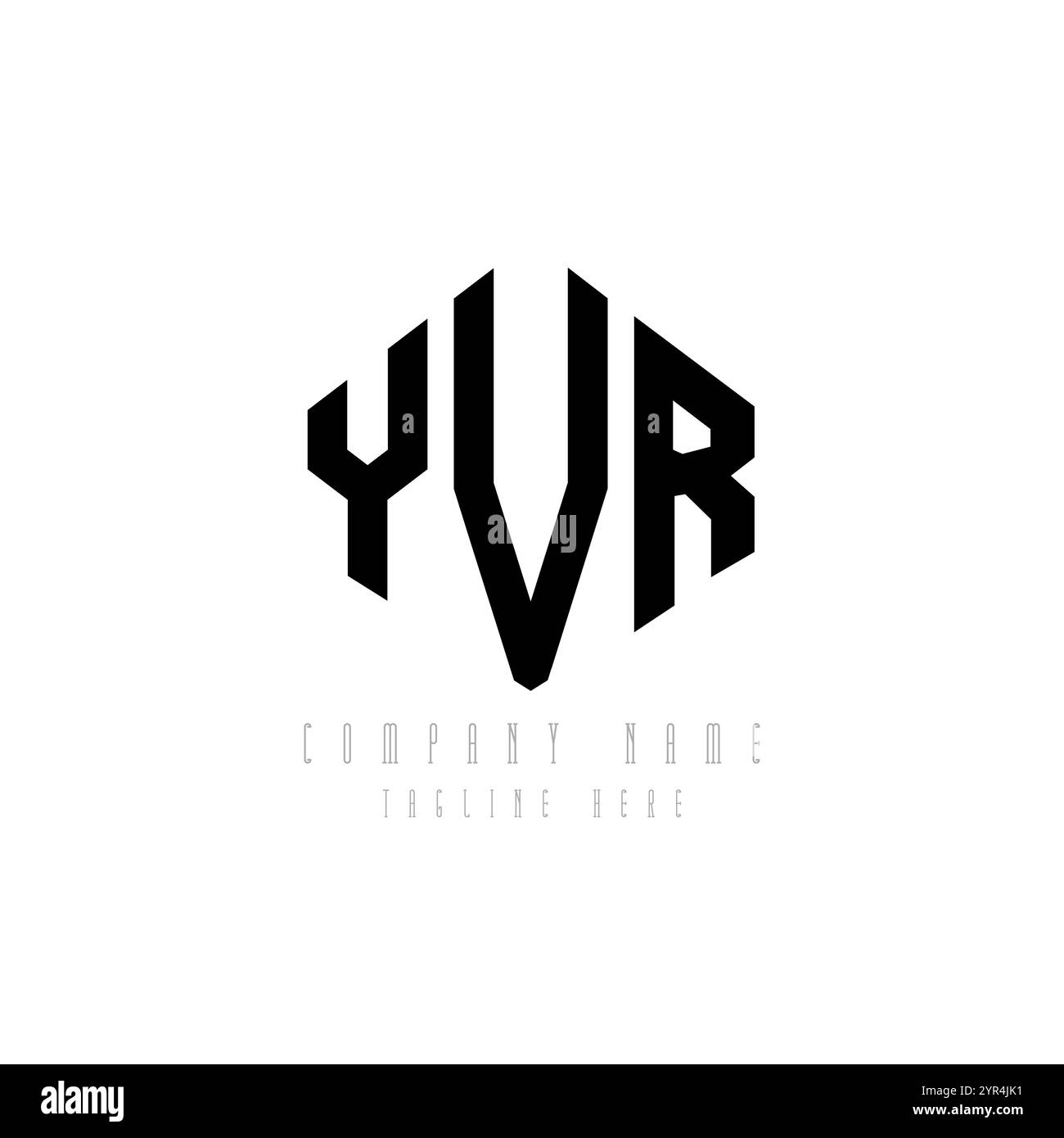YVR letter logo design with polygon shape. YVR polygon and cube shape ...