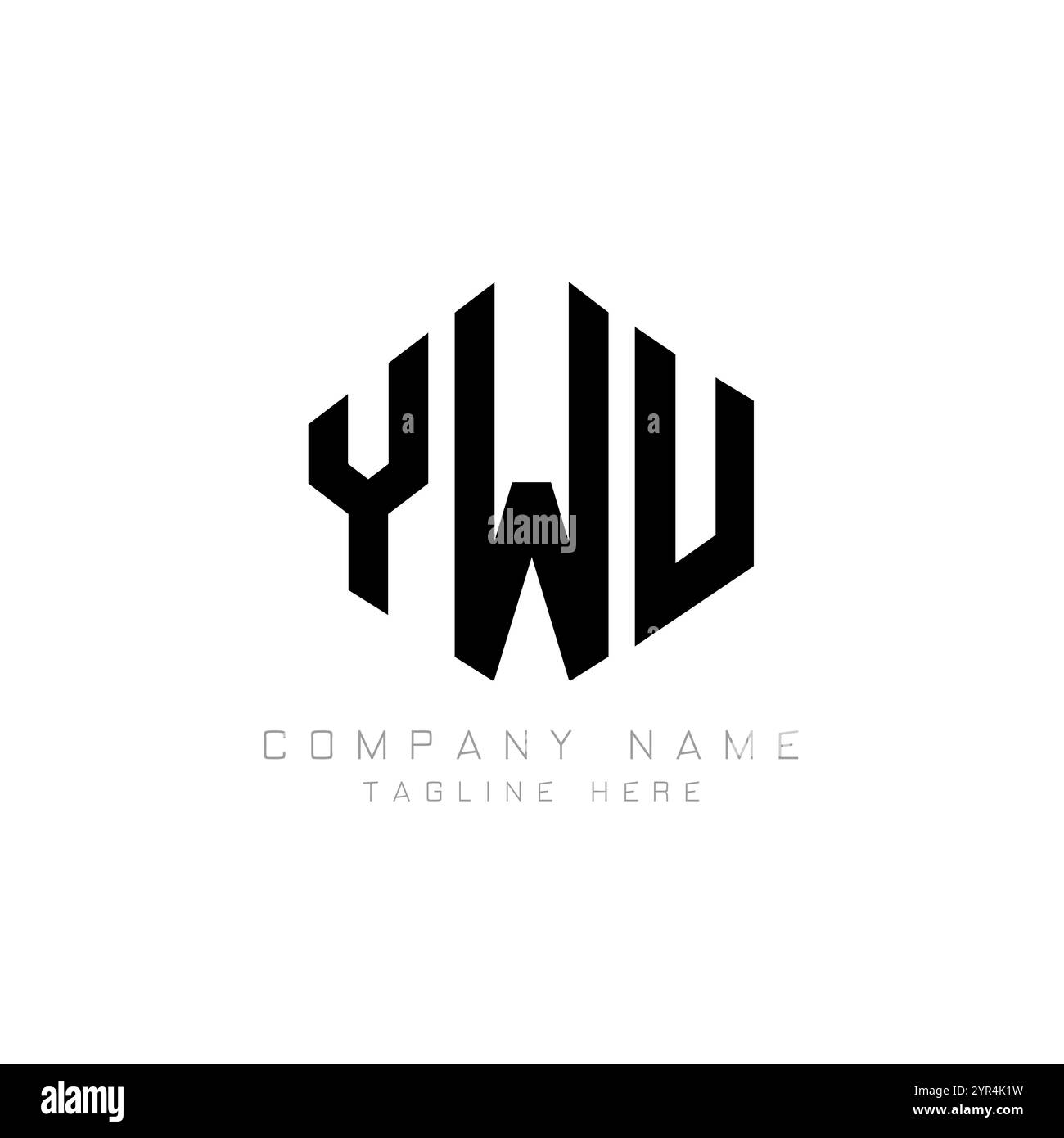 YWU letter logo design with polygon shape. YWU polygon and cube shape ...